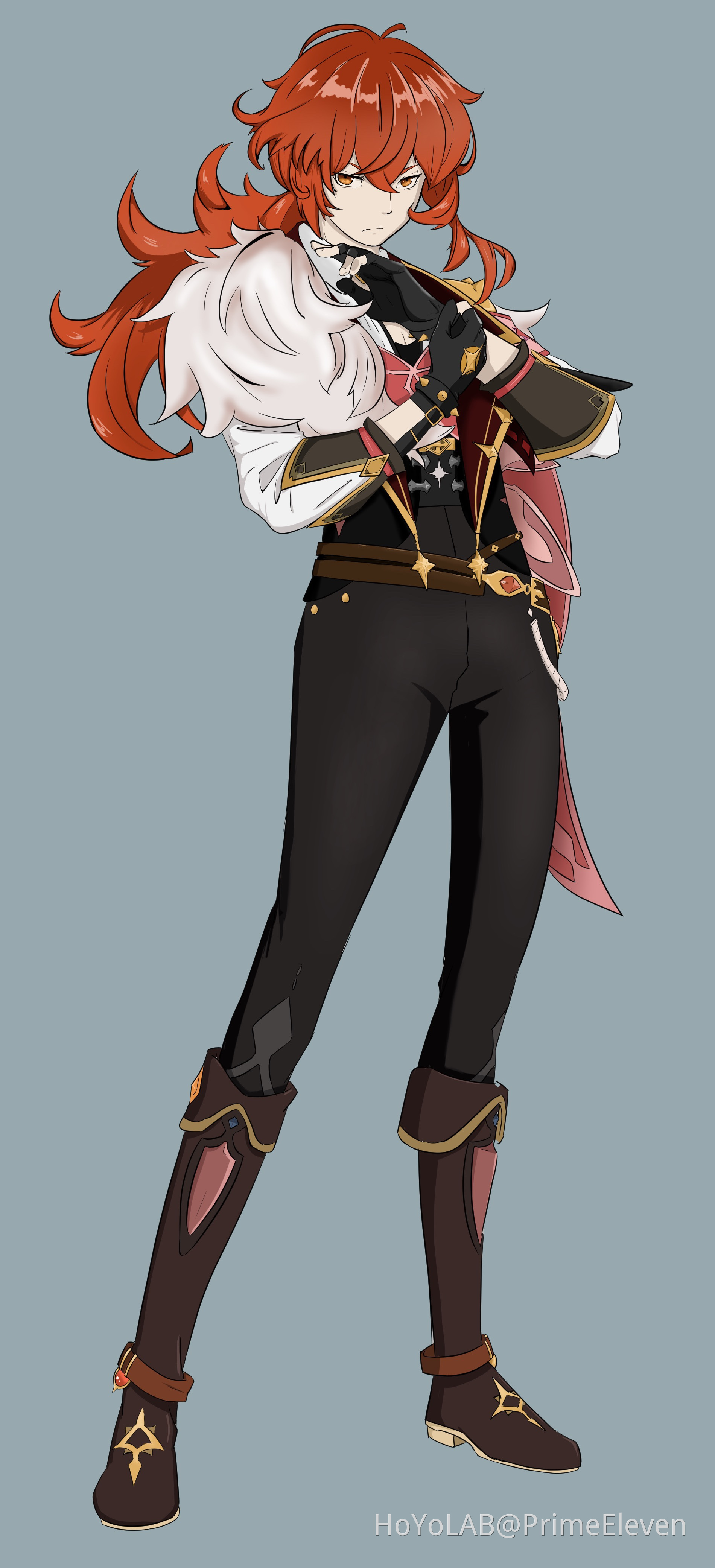 Diluc in Kaeya’s outfit (oc) Genshin Impact | HoYoLAB