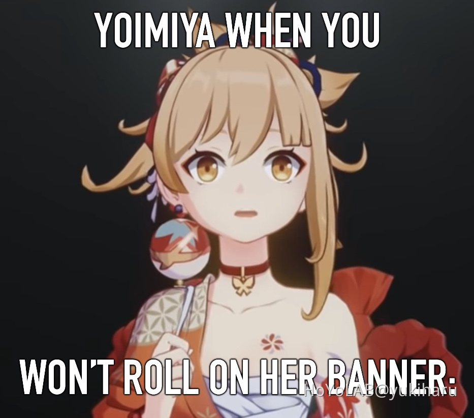 Perfect pic from Yoimiya’s PV, memed. Genshin Impact | HoYoLAB