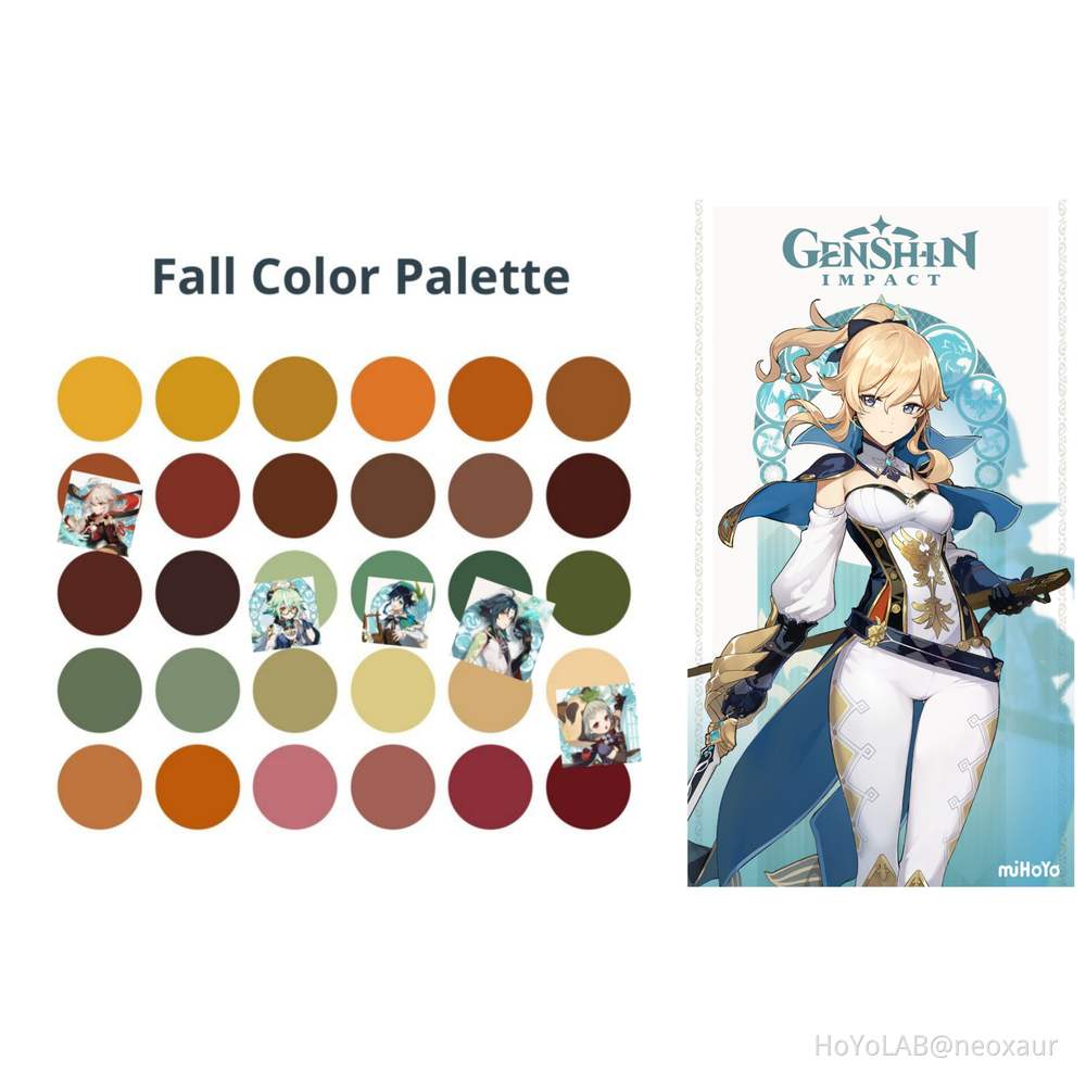 Anemo Fall Color Palette Genshin Impact | HoYoLAB