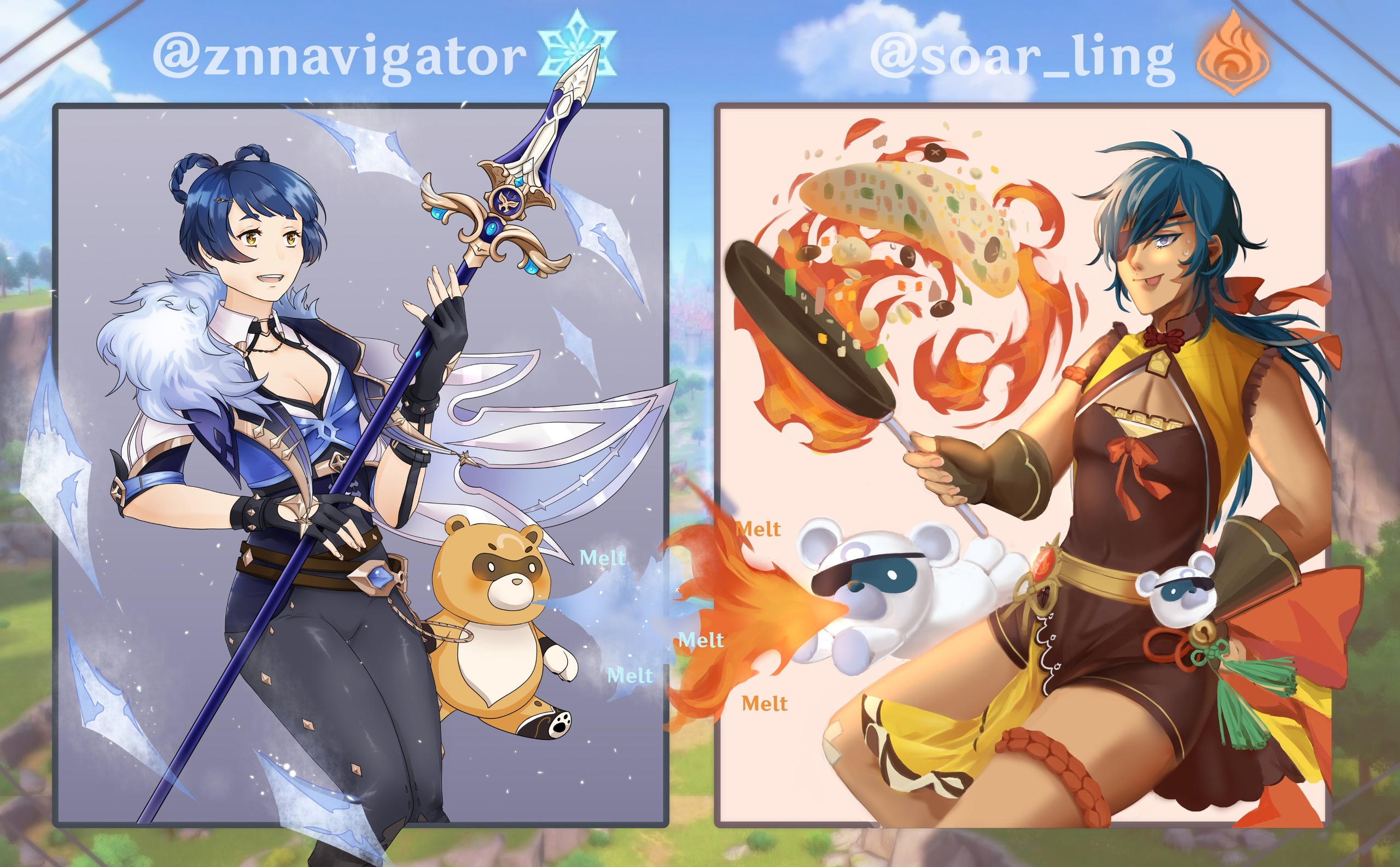 xiangling outfit swap fanart | Genshin Impact | HoYoLAB