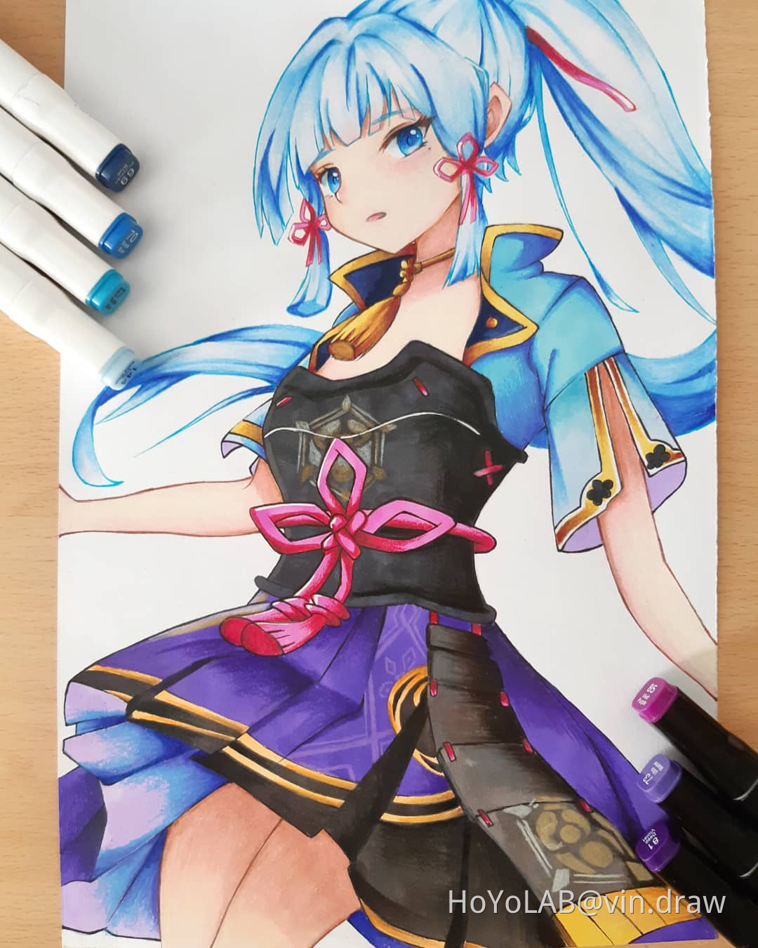 Kamisato Ayaka (traditional drawing) Genshin Impact | HoYoLAB