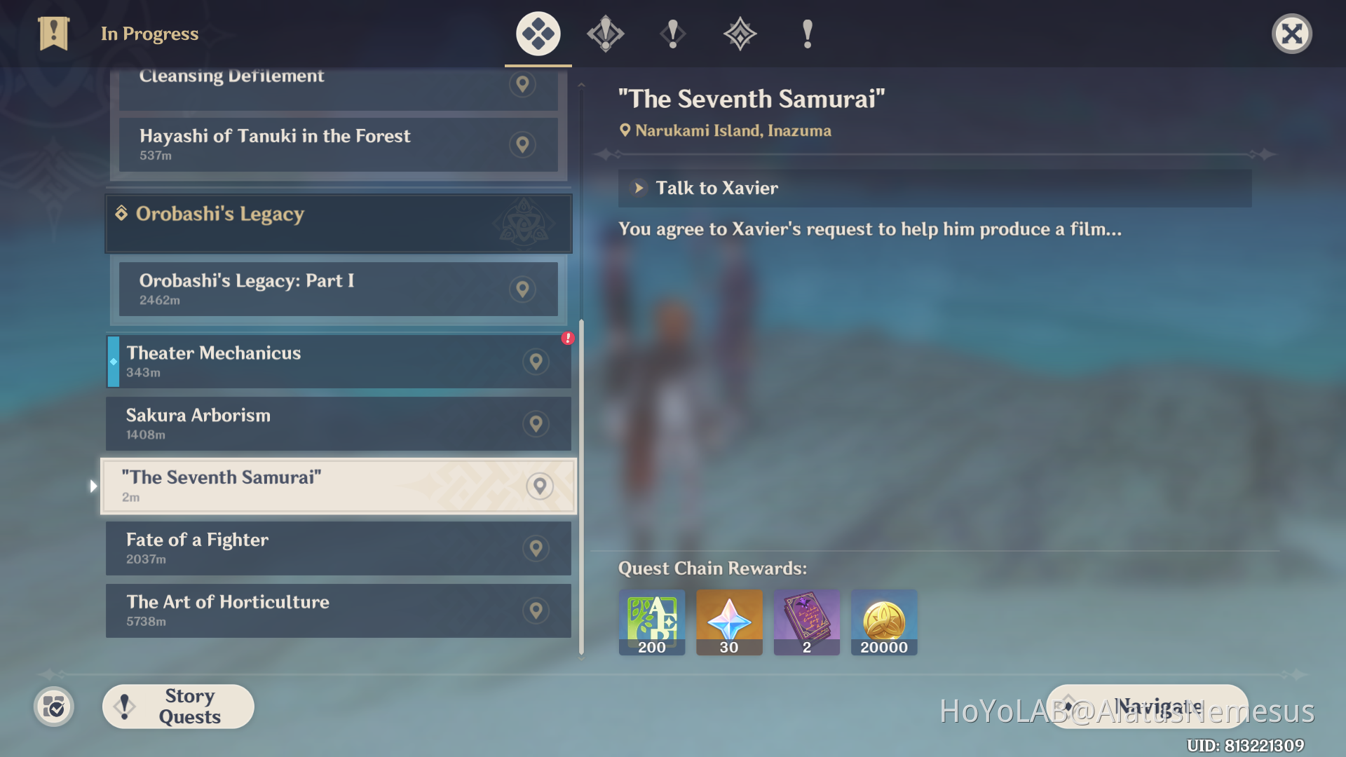 "The Seventh Samurai" Inazuma Reputation Quest Genshin Impact | HoYoLAB