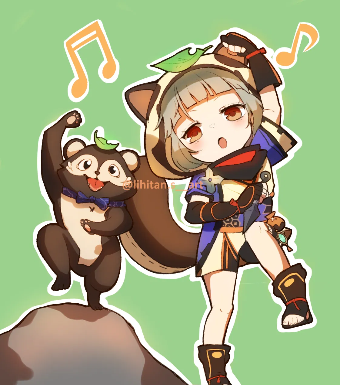 Sayu with another Tanuki Genshin Impact | HoYoLAB