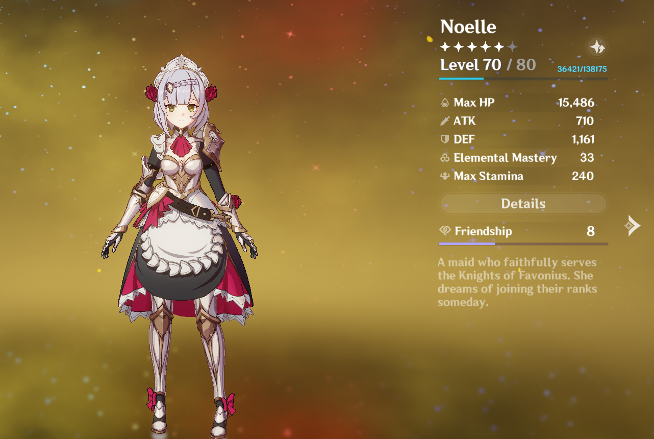 Noelle mains, how much DEF do you need for best shield and healing ...