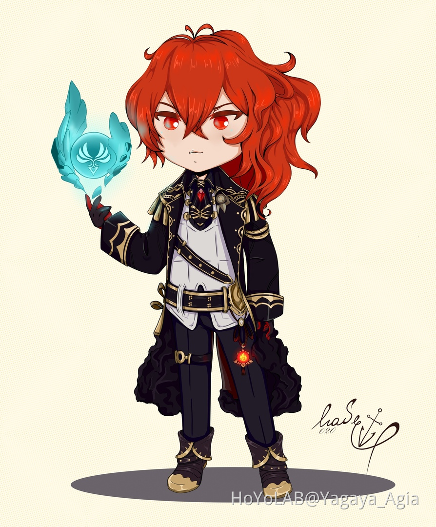 Chibi Diluc Ragnvindr Genshin Impact | HoYoLAB