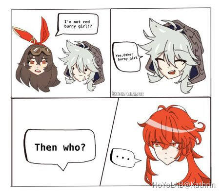 Diluc is red burny girl Genshin Impact | HoYoLAB