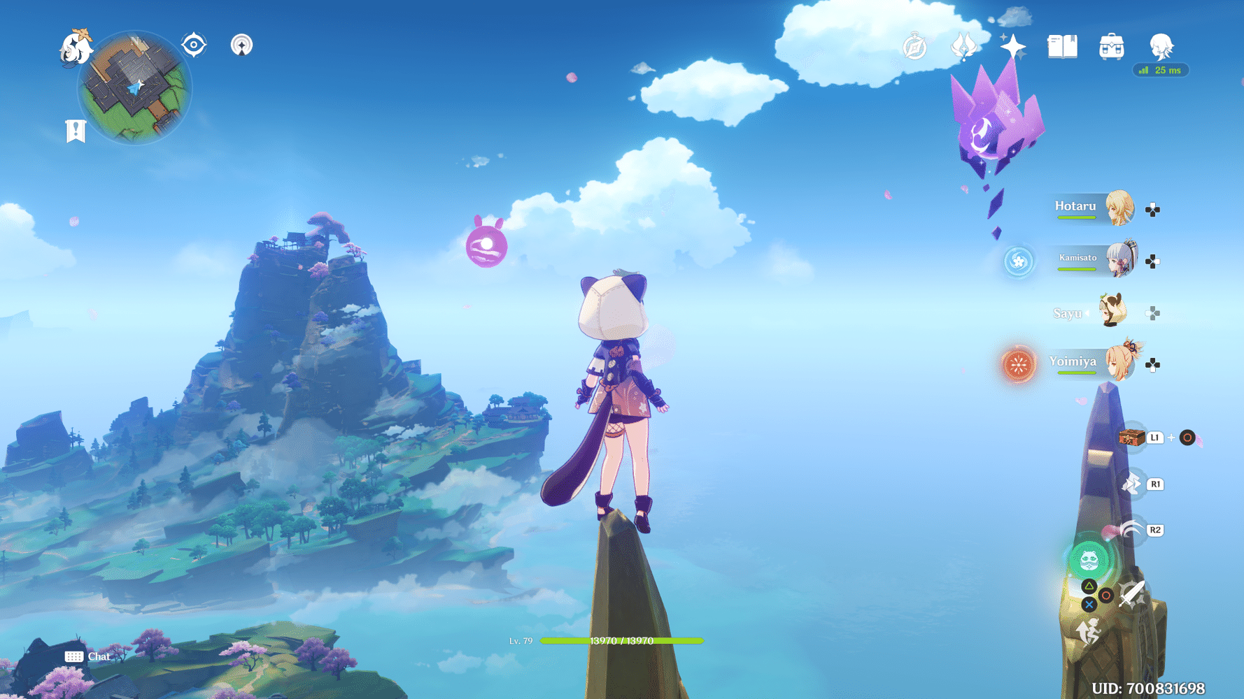 Obtaining the Inazuma City Electroculus above the castle Genshin Impact ...