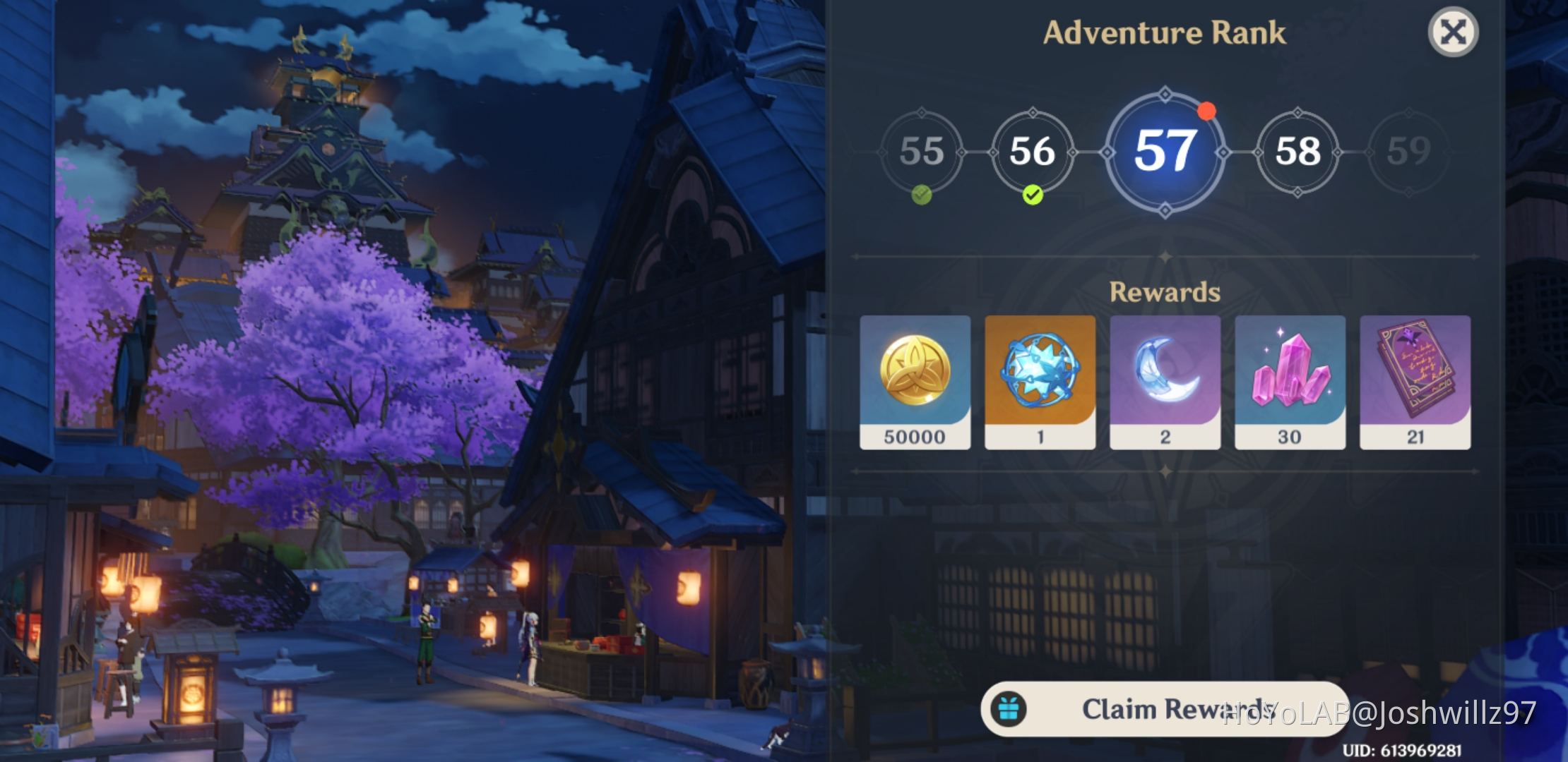 Made it to Adventure Rank 57. Finally... Genshin Impact | HoYoLAB