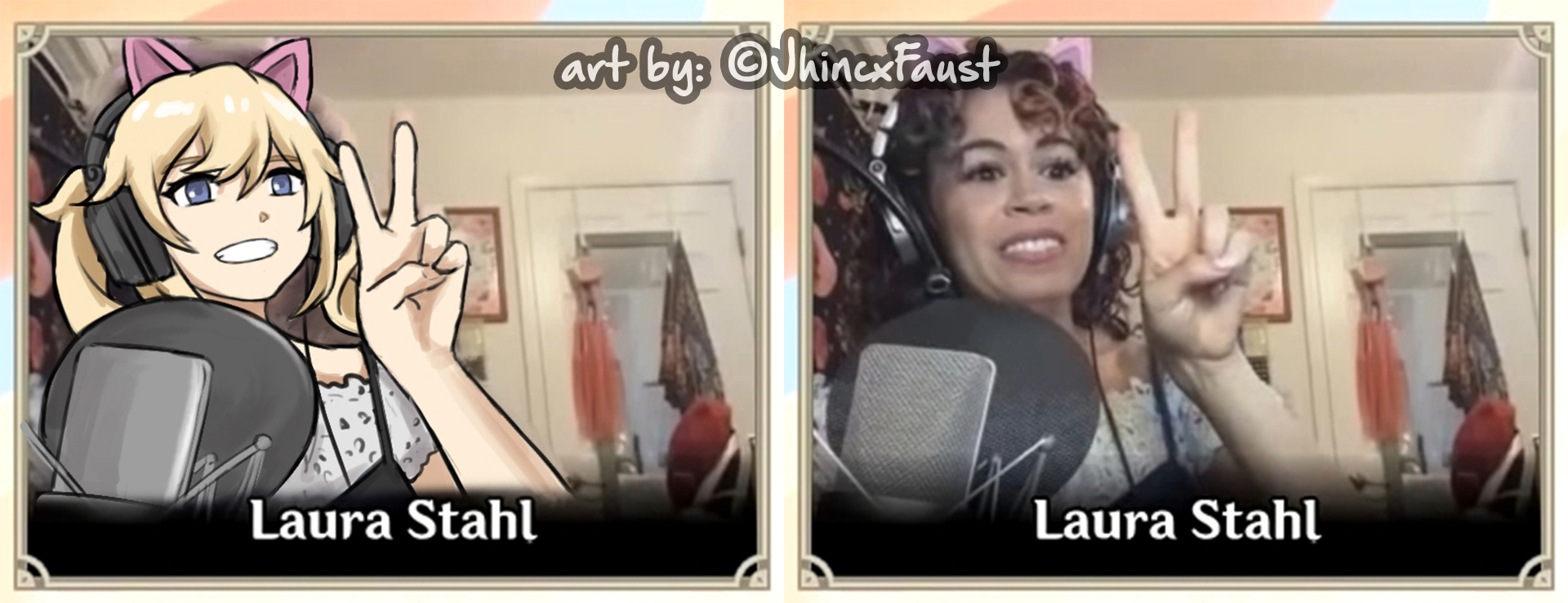 I drew over the EN VAs with their respective characters (for fun ...