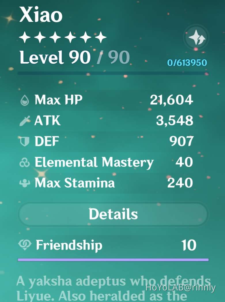 xiao stats Genshin Impact | HoYoLAB