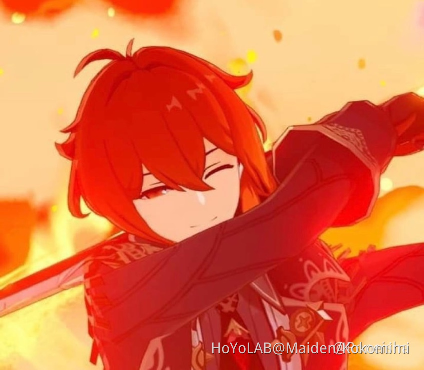 Found out that Diluc winks and smiles at you when you do his burst ...