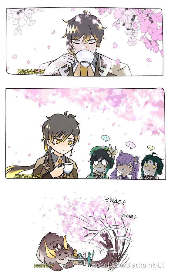 Tea party with Zhongli and his best bud *´-`) Genshin Impact | HoYoLAB