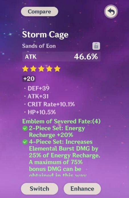 Artifact SWAG, Beat me !! Emblem fate edition ELECTRO Genshin Impact ...