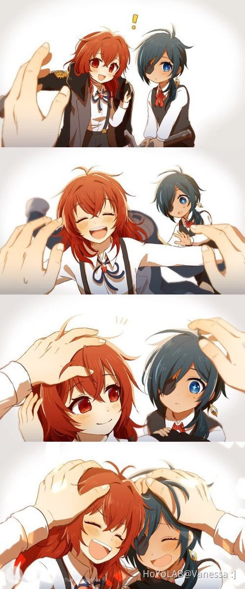Diluc & Kaeya when he was children ( ≧Д≦) (fanart found in Pinterest ...