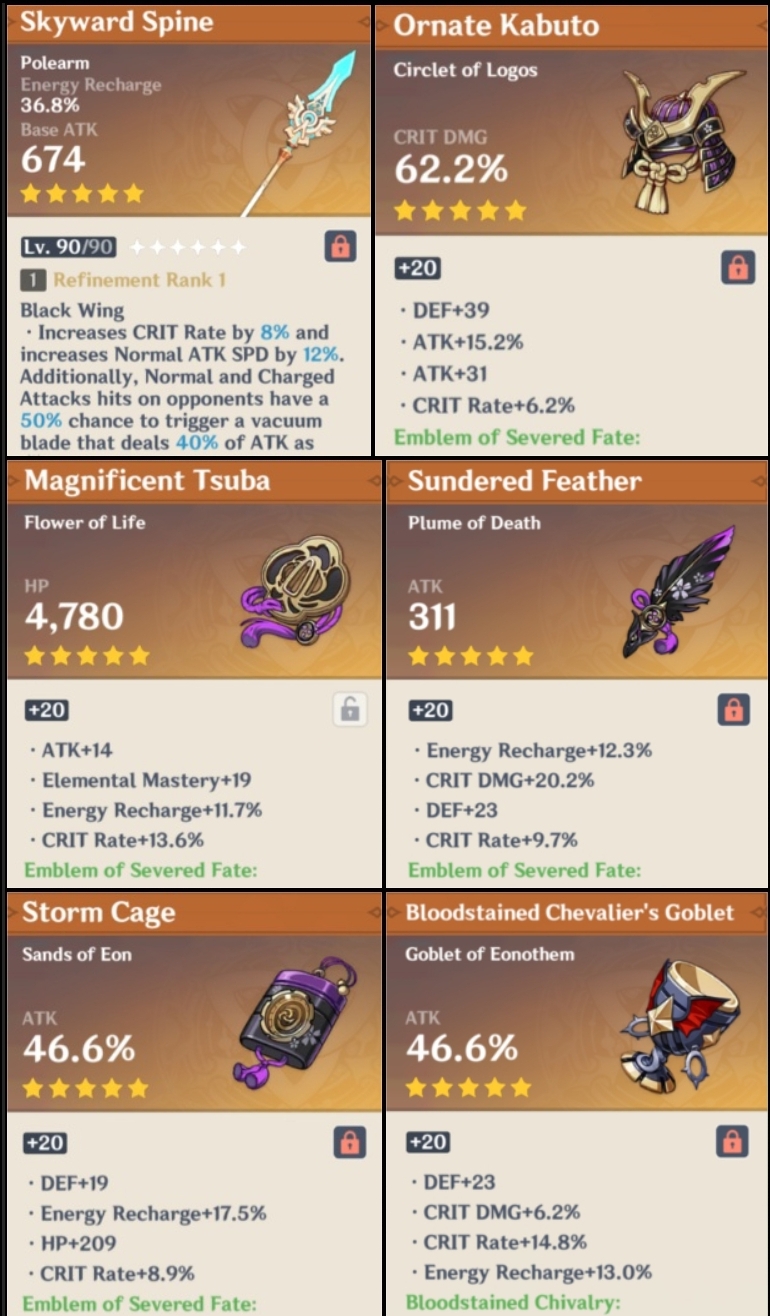 RATE MY ATK% & ELECTRO% GOBLET SPINE BAAL BUILDS Genshin Impact | HoYoLAB