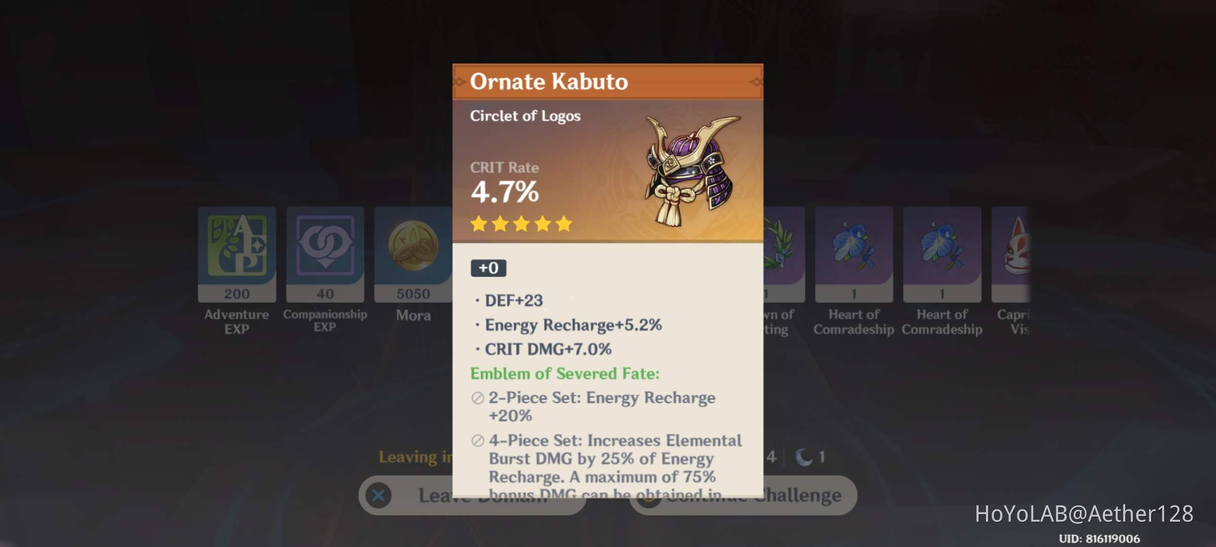First crit rate circlet Genshin Impact | HoYoLAB