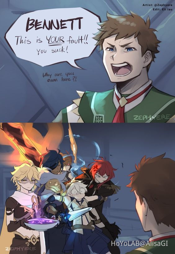 Everyone in Bennett's hangout even when they saw Royce Genshin Impact ...