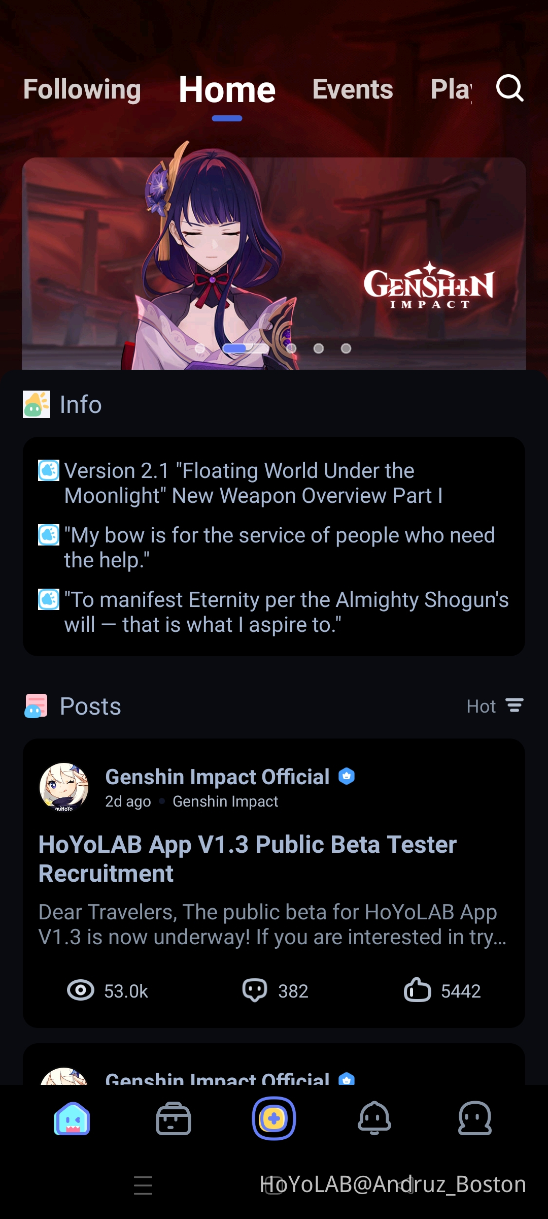 Dark mode on HoYoLAB app Genshin Impact | HoYoLAB