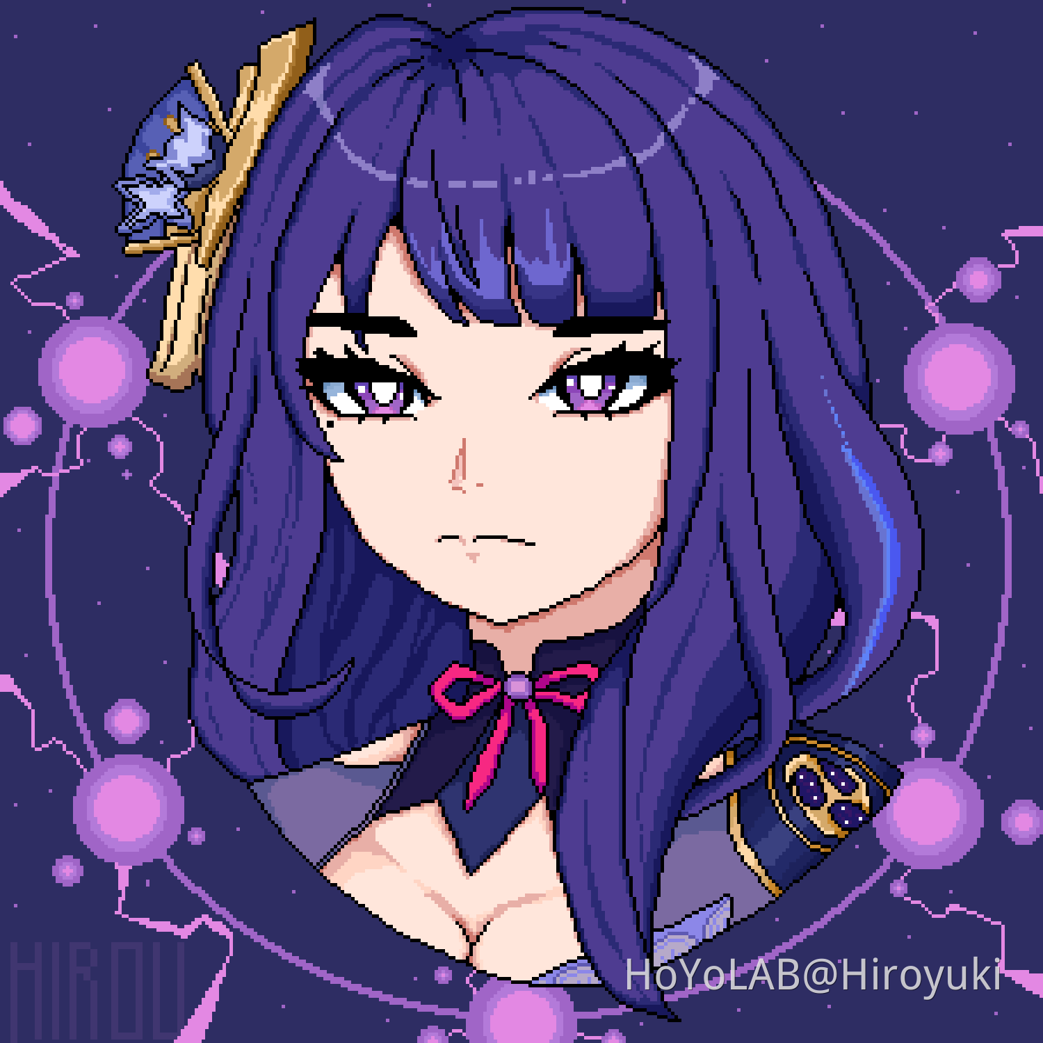 Raiden Shogun Pixel Art by me Genshin Impact | HoYoLAB