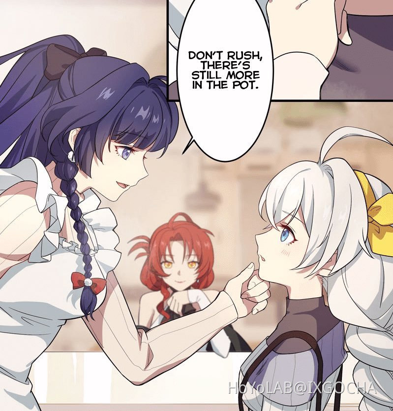 Himeko stares and watch Honkai Impact 3rd | HoYoLAB