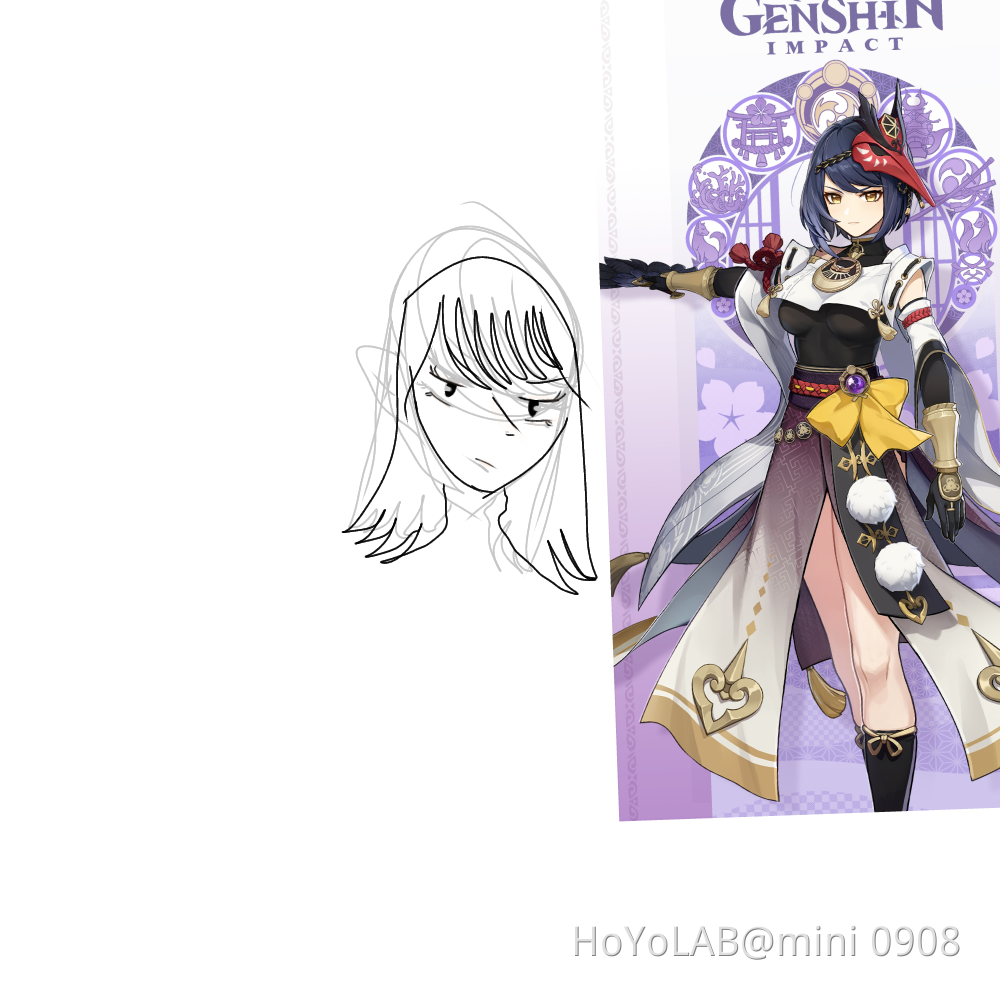 i tried drawing kujou sara Genshin Impact | HoYoLAB