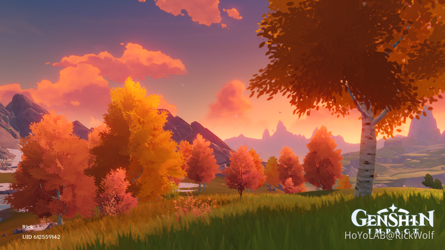 Sunset in the reddish woods Genshin Impact | HoYoLAB
