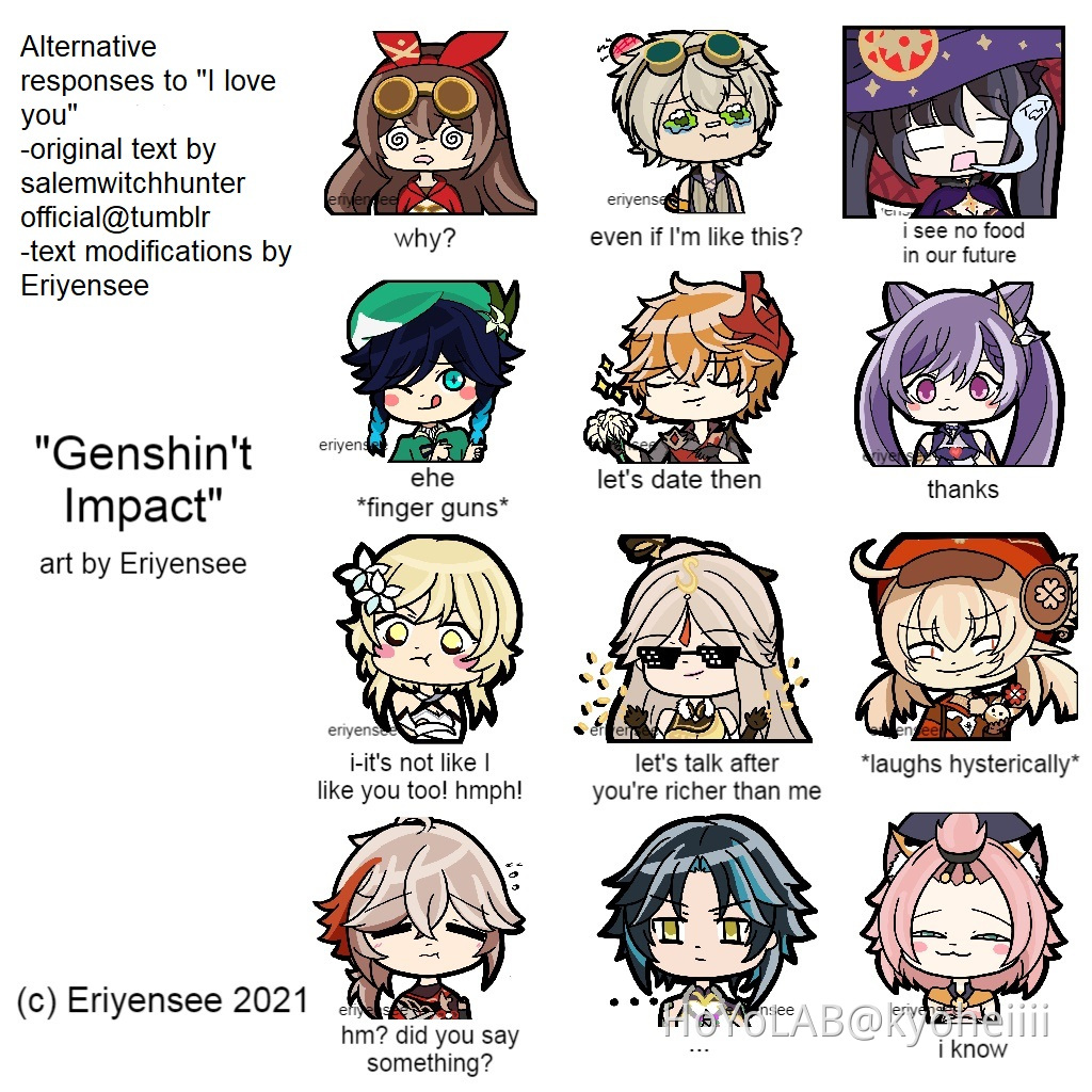 I tried making a meme from my sticker art Genshin Impact | HoYoLAB