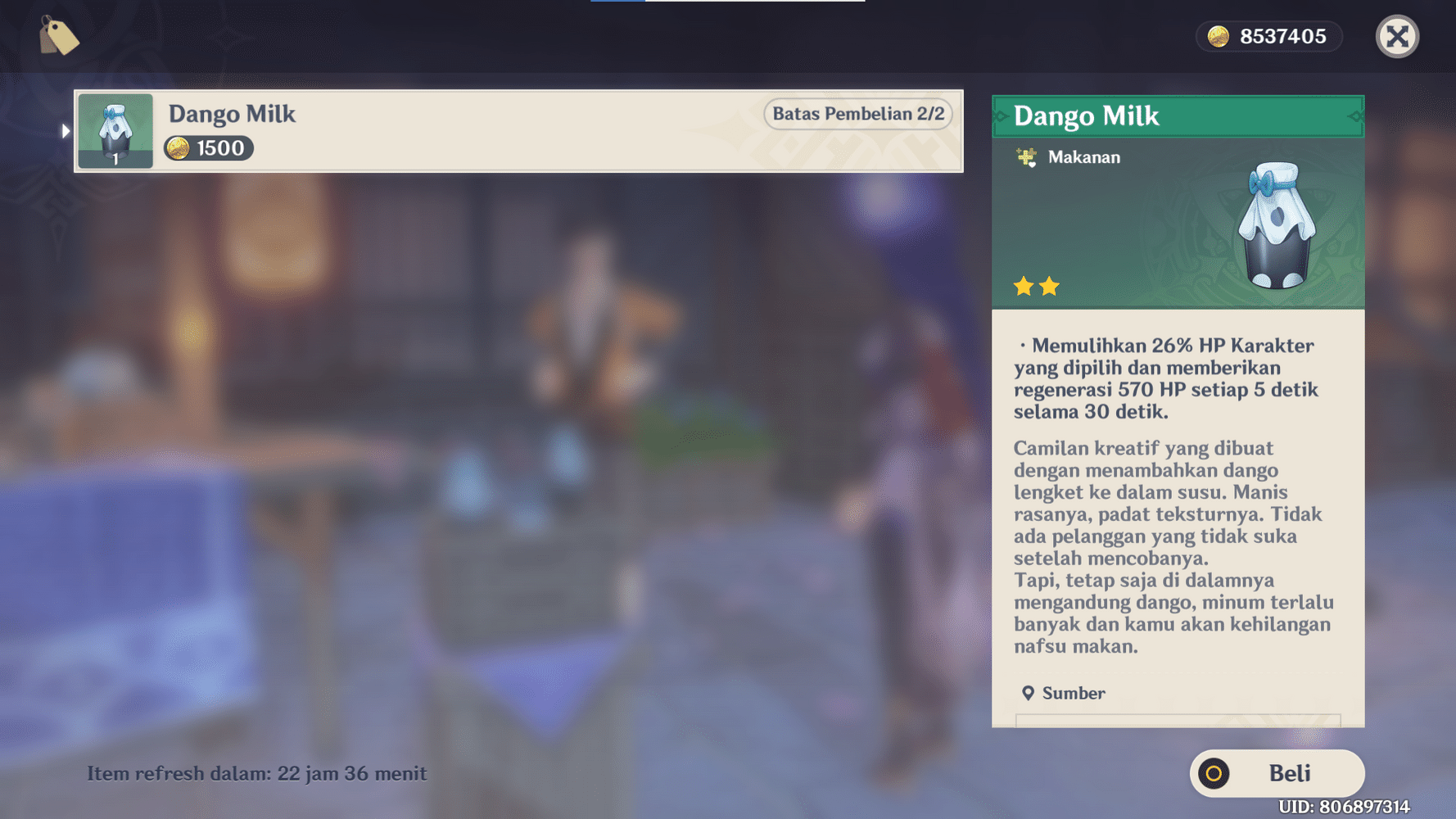 dango milk Genshin Impact | HoYoLAB