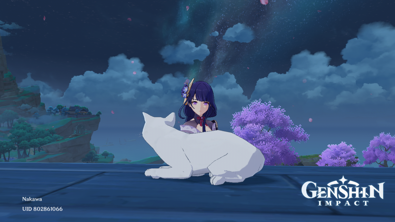 Raiden Shogun with white cat*2 Genshin Impact | HoYoLAB