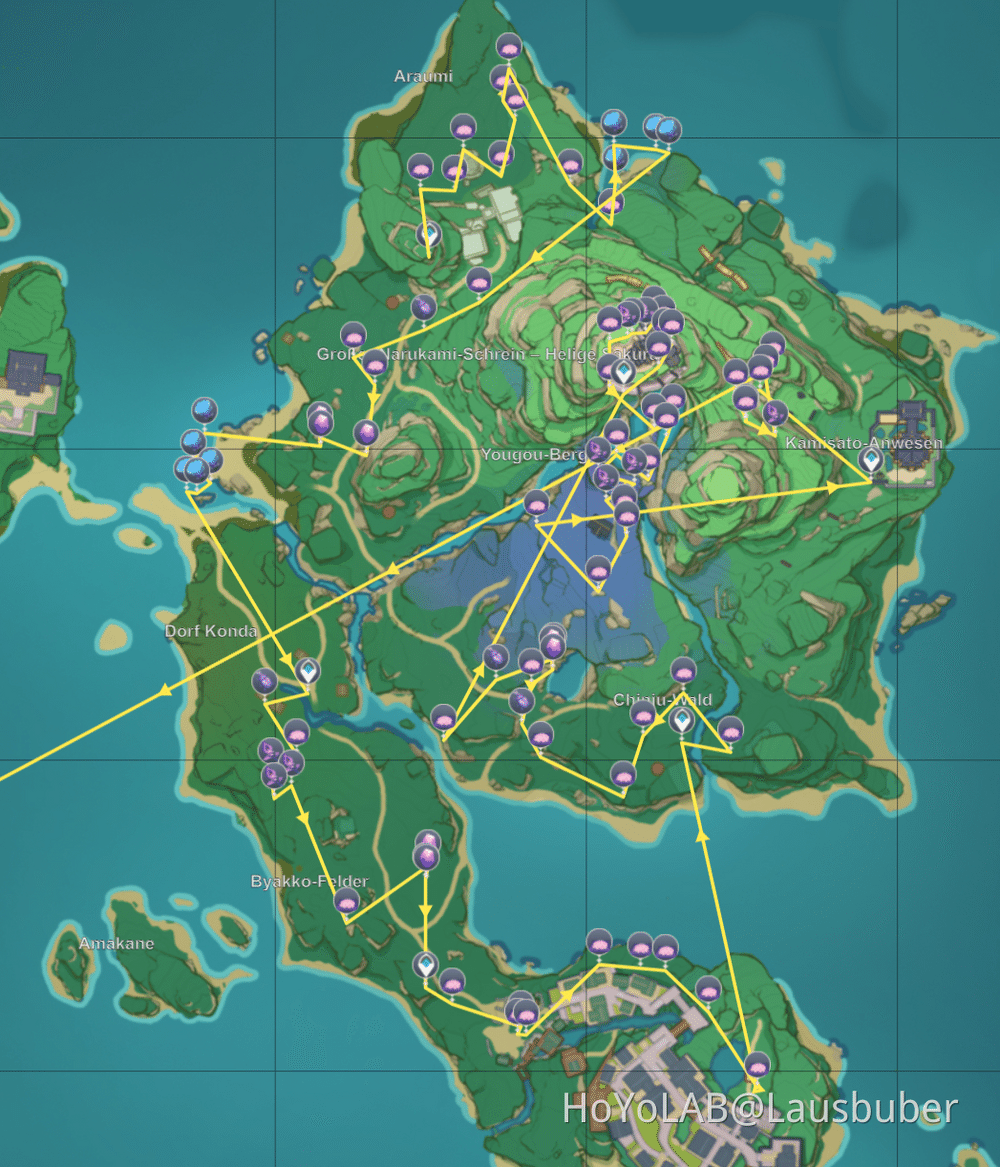 [GUIDE 2.1] Inazuma Farm Route Genshin Impact | HoYoLAB