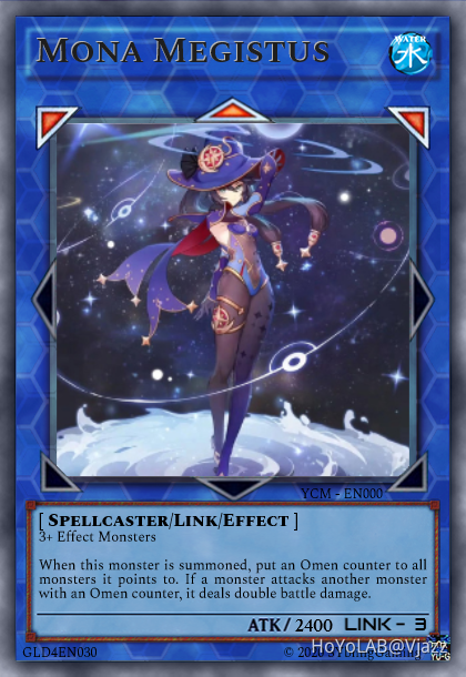 Mona Megistus Spellcaster/Link/Effect LV6 2400/2000 Genshin Impact ...