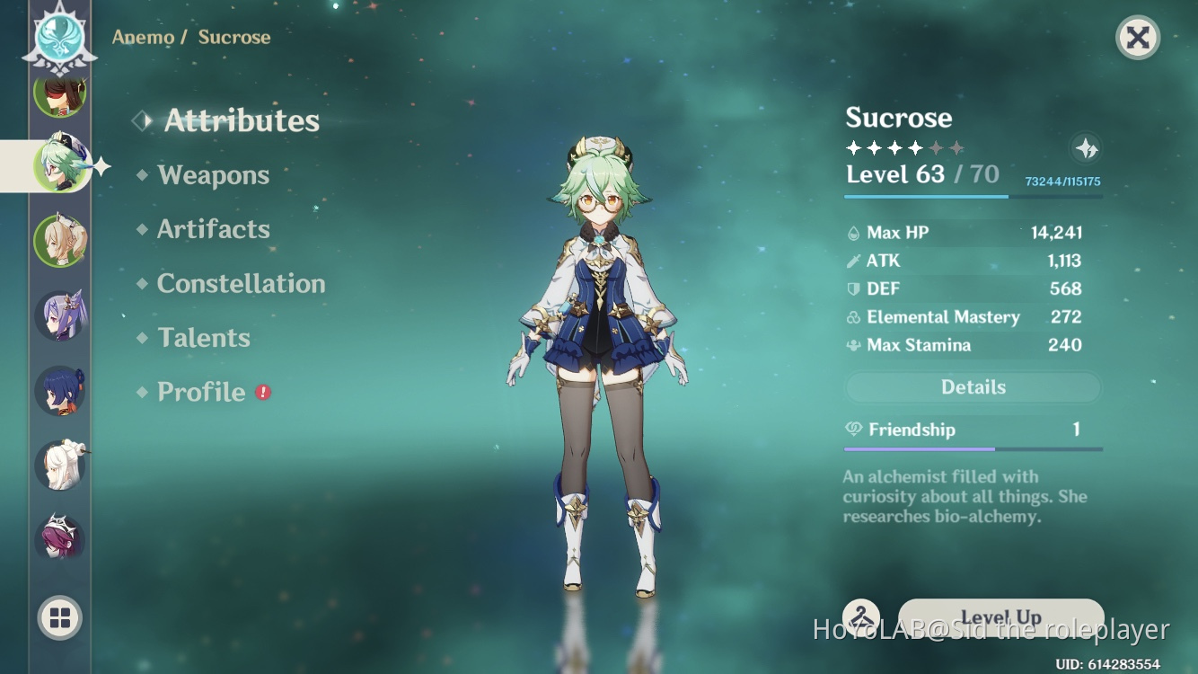 What do u guys think of my sucrose build so far Genshin Impact | HoYoLAB