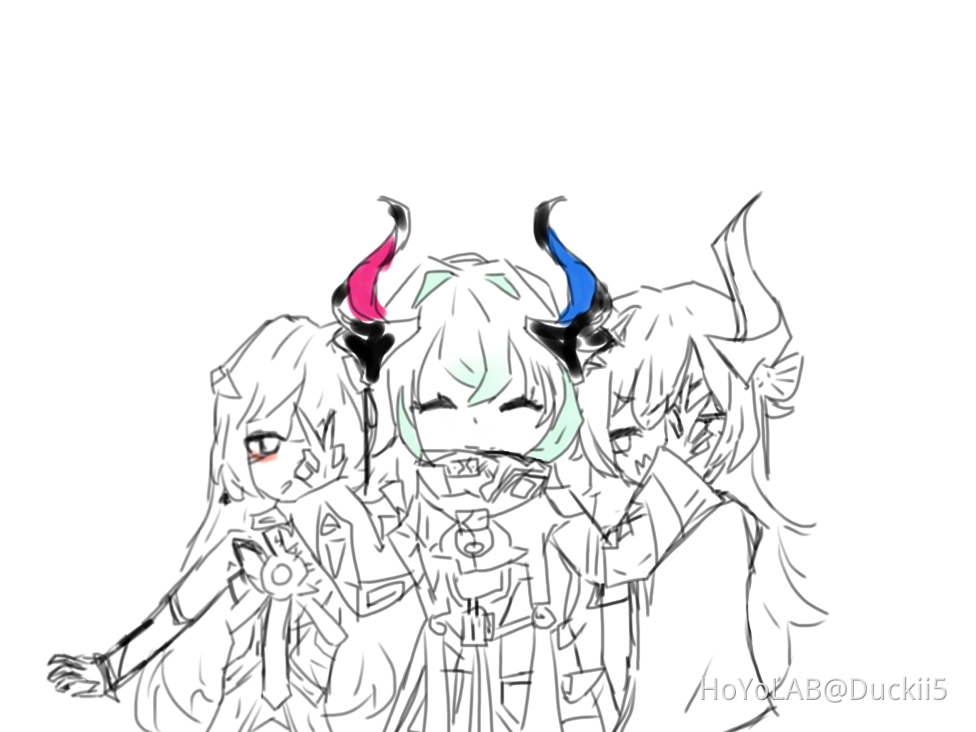 Quick doodle of the twins + third twin (aka delta) Honkai Impact 3rd ...