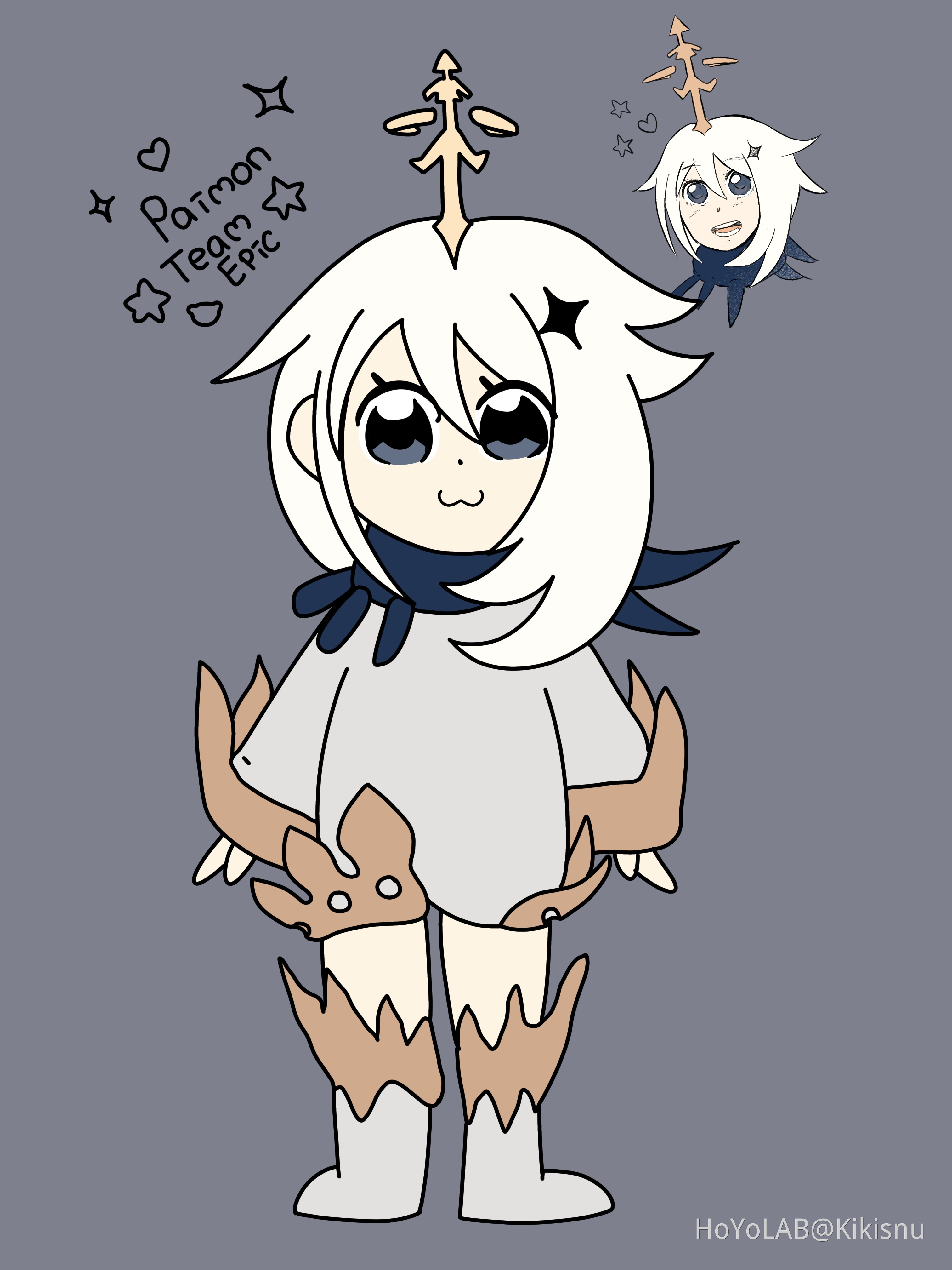 I drew paimon in the pop team epic art style. Genshin Impact | HoYoLAB