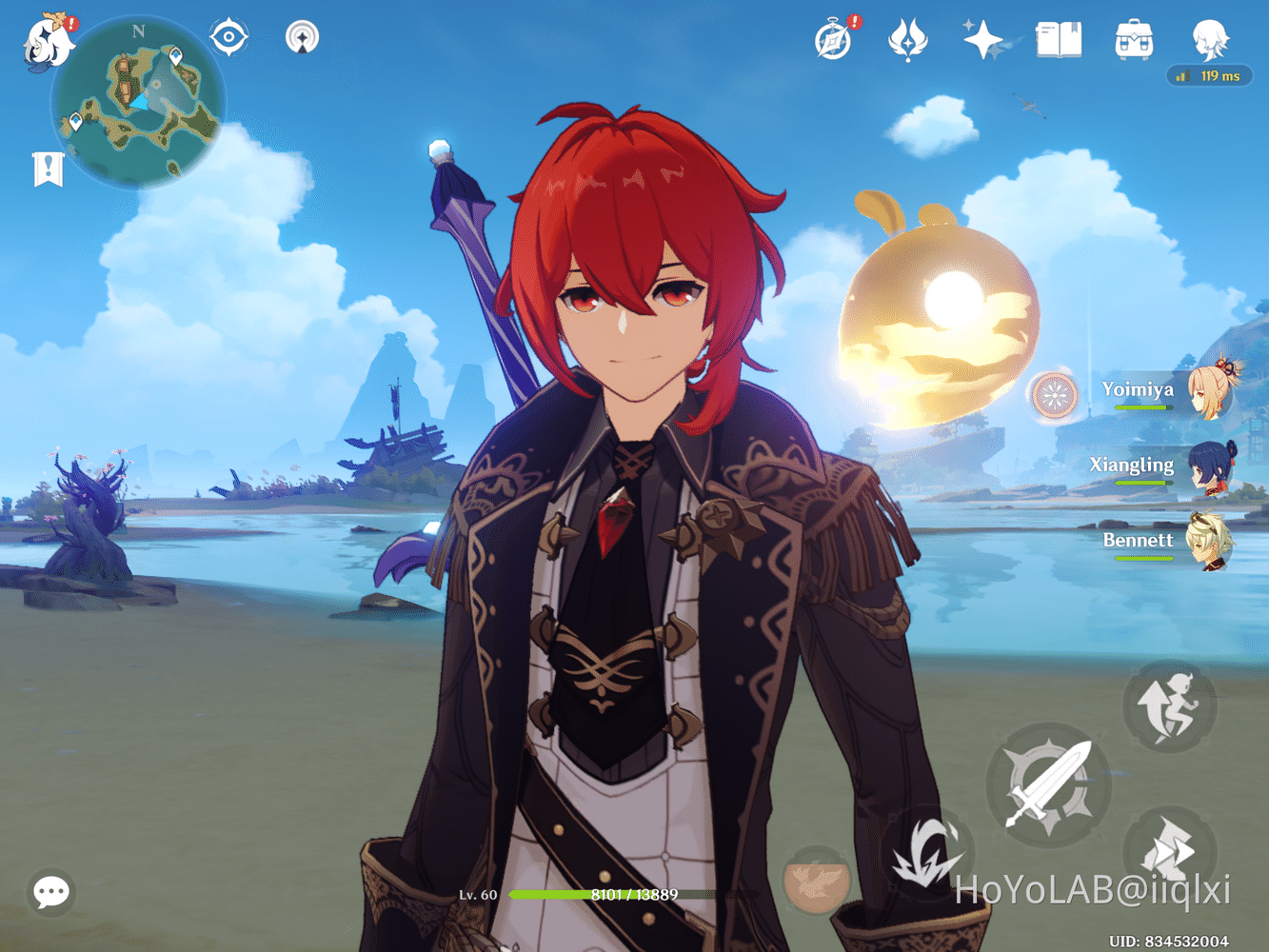 Diluc smiling Genshin Impact | HoYoLAB