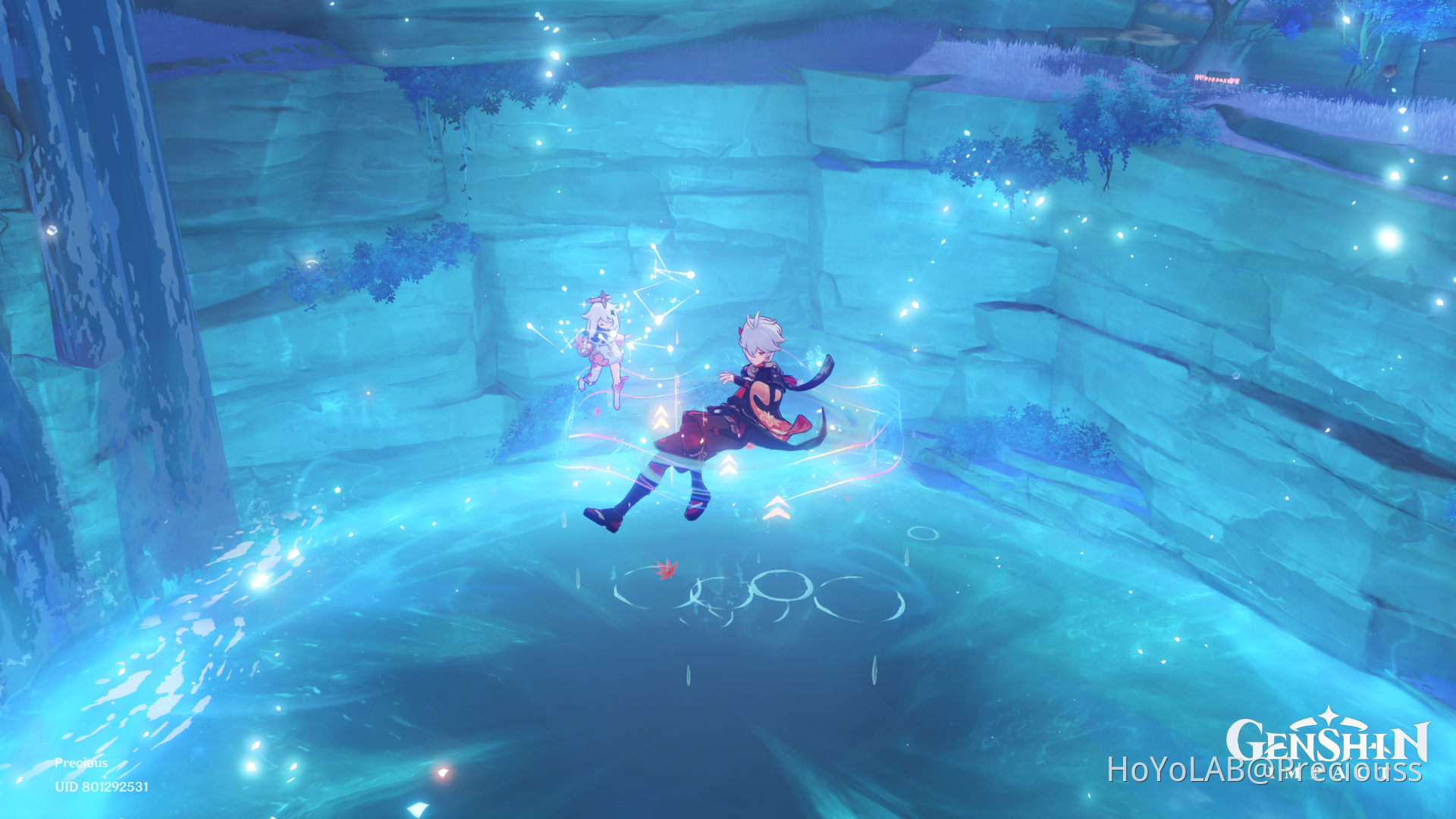 Kazuha enjoying the water pool hehe Genshin Impact | HoYoLAB