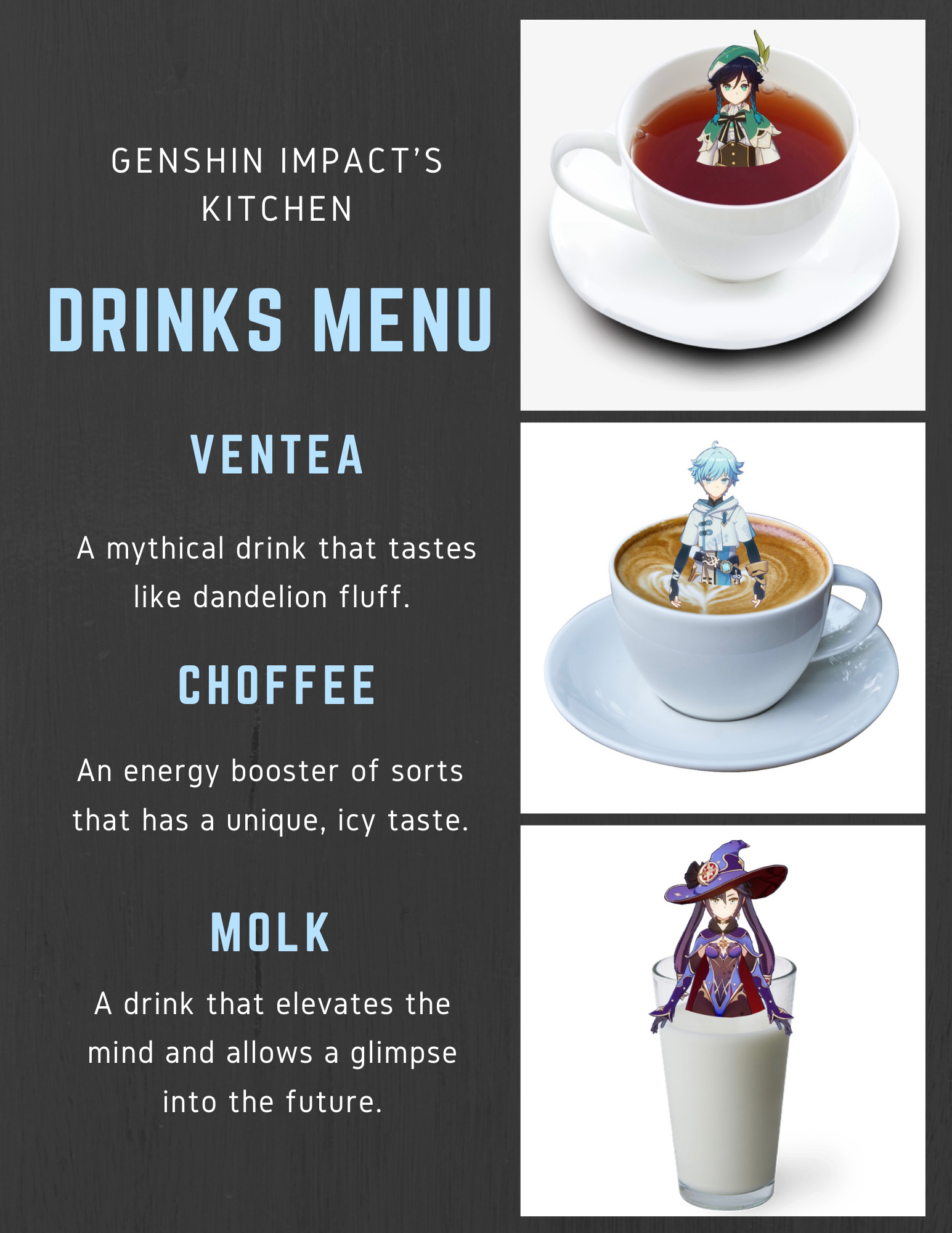 [Genshin Impact's Kitchen] Drinks Menu Genshin Impact | HoYoLAB