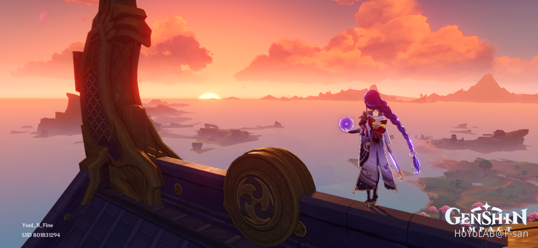 Watching sunset on top of Shogun palace Genshin Impact | HoYoLAB