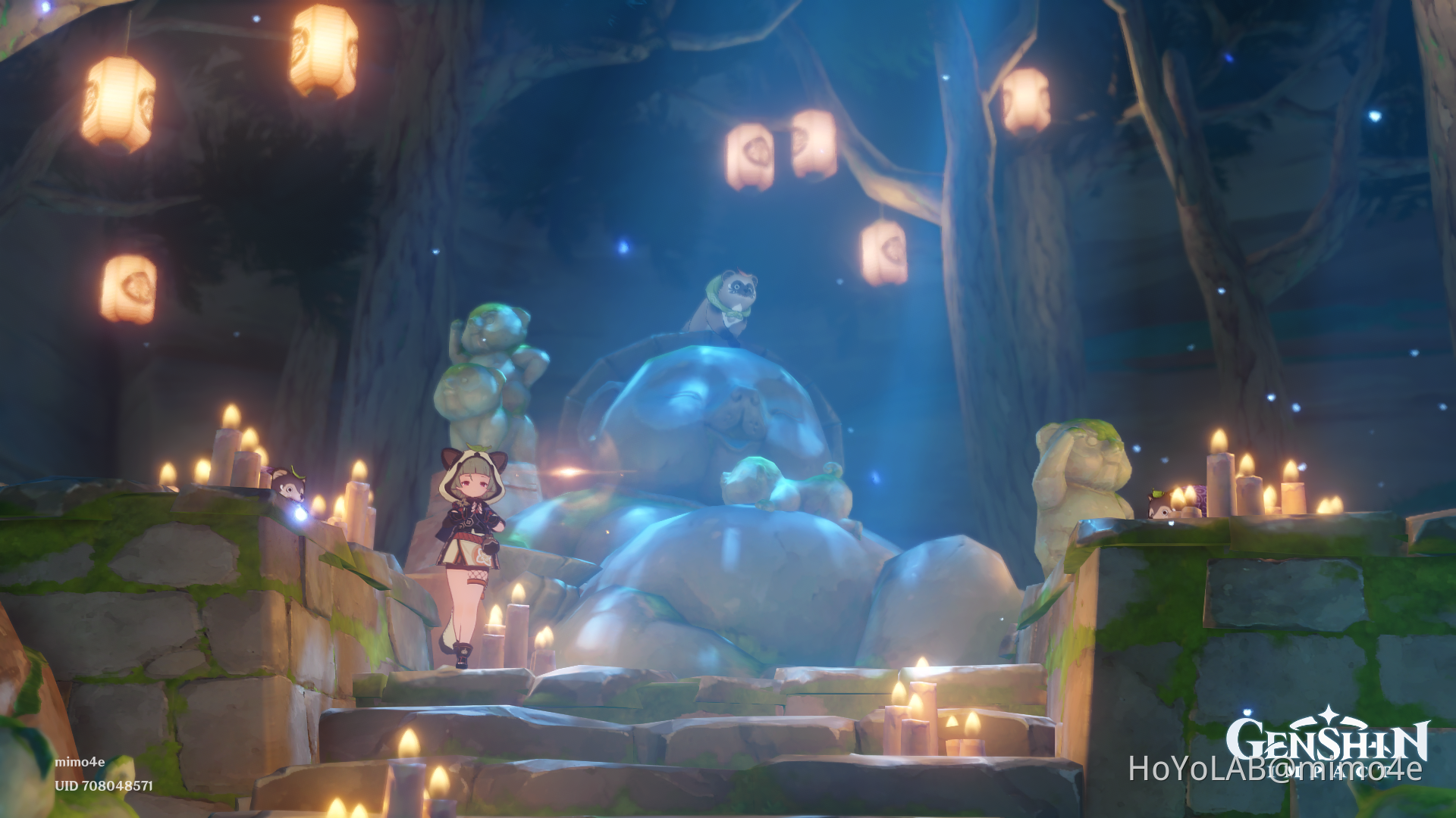 Sayu meditating at the tanuki shrine Honkai Impact 3rd | HoYoLAB