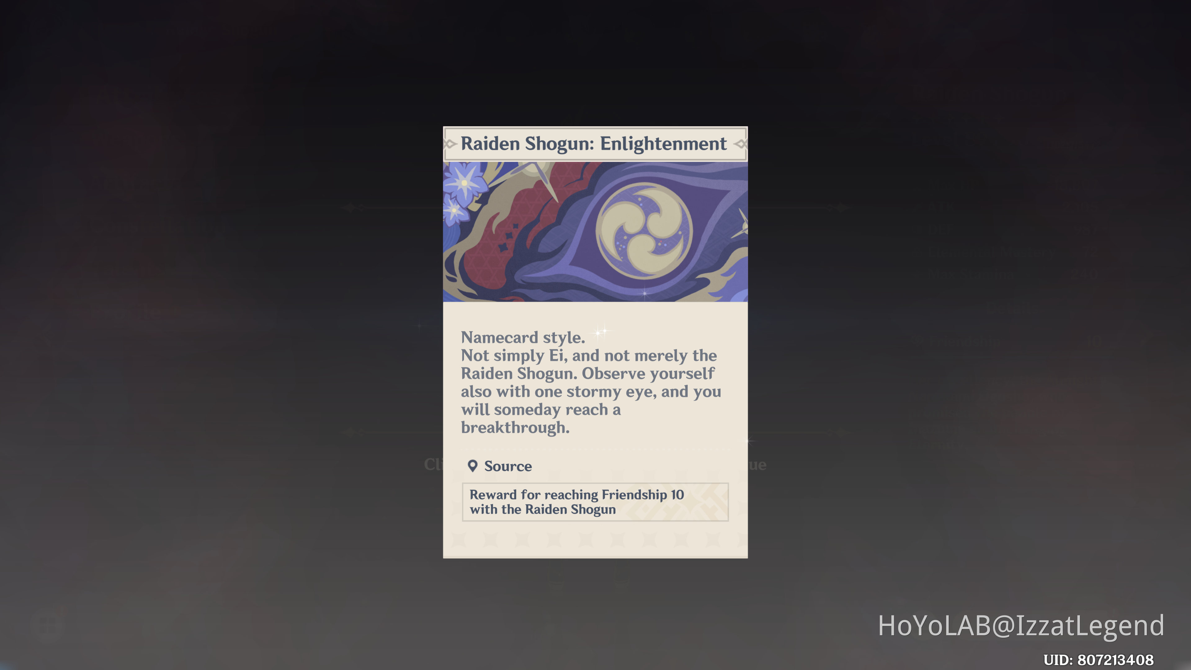 Finally! Friendship 10 Raiden Shogun! Genshin Impact | HoYoLAB