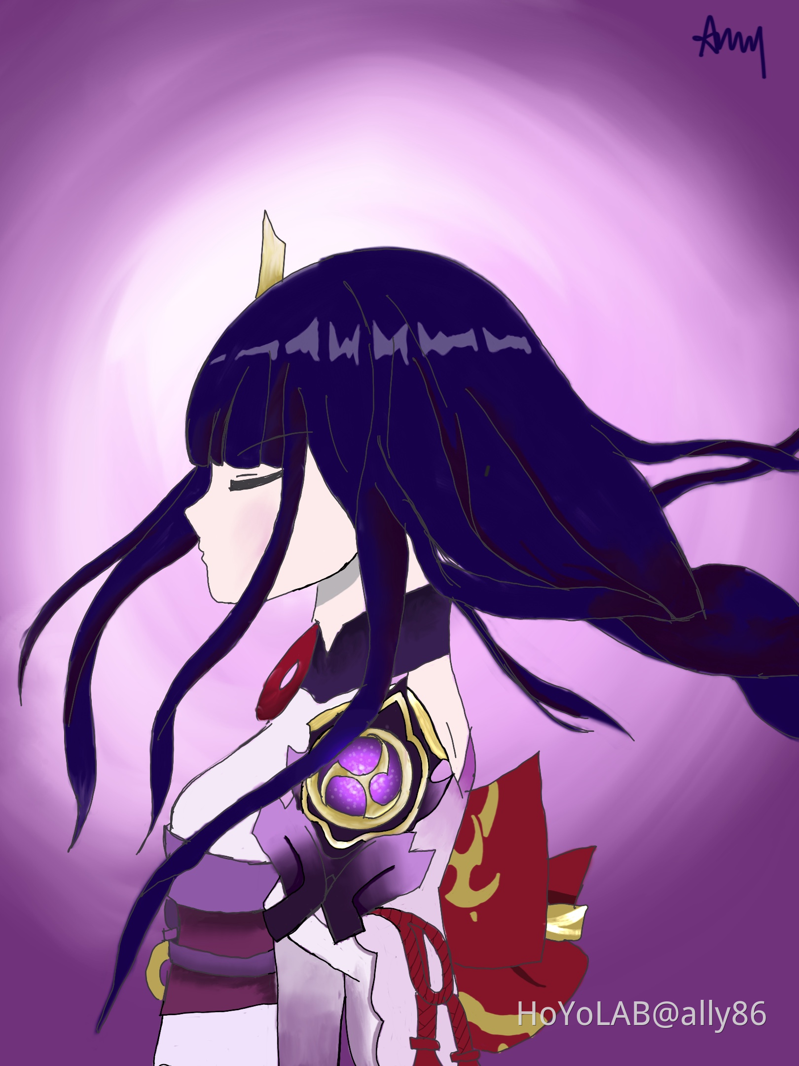 raiden shogun side view fanart Genshin Impact | HoYoLAB