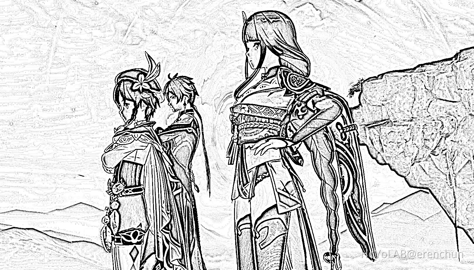 Trio Archons Digital Pen Sketch Genshin Impact | HoYoLAB