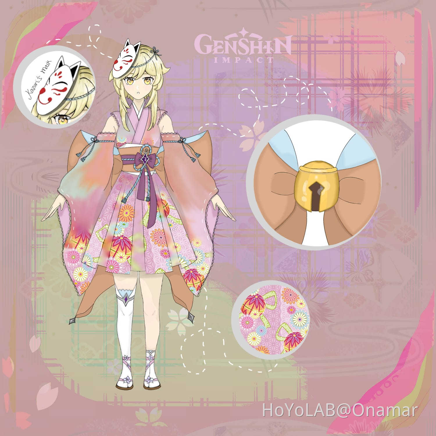 Inazuma festive outfit & Kazari's mask~ Atuendo festivo de Inazuma ...