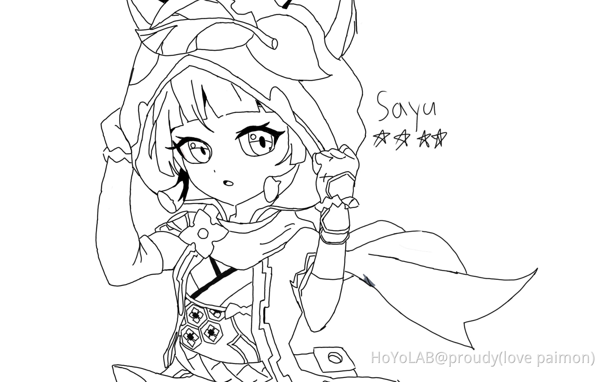 I am drawing sayu by myself Genshin Impact | HoYoLAB