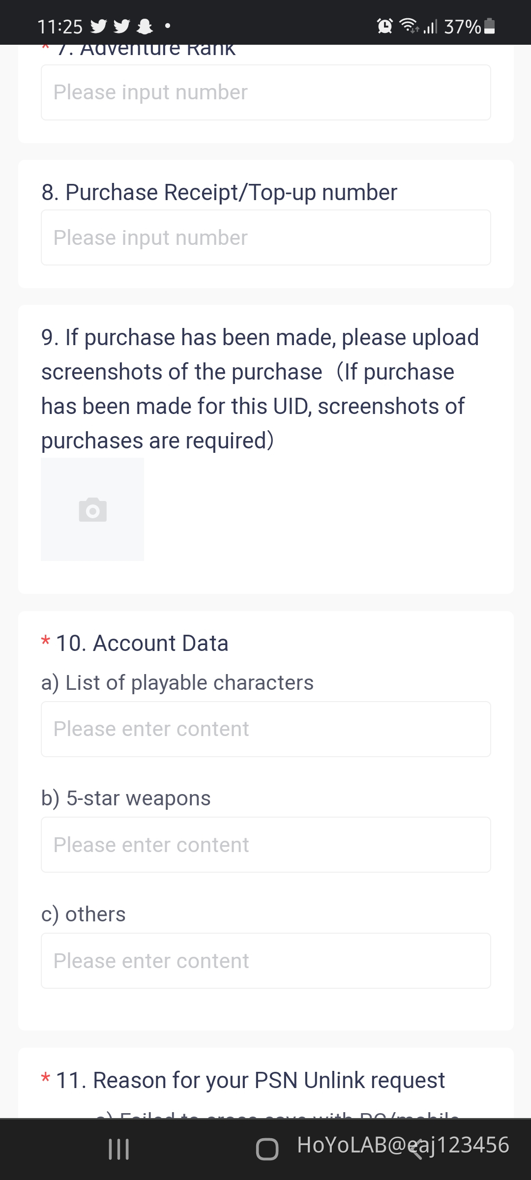 PSN UNLINK FORM Genshin Impact | HoYoLAB