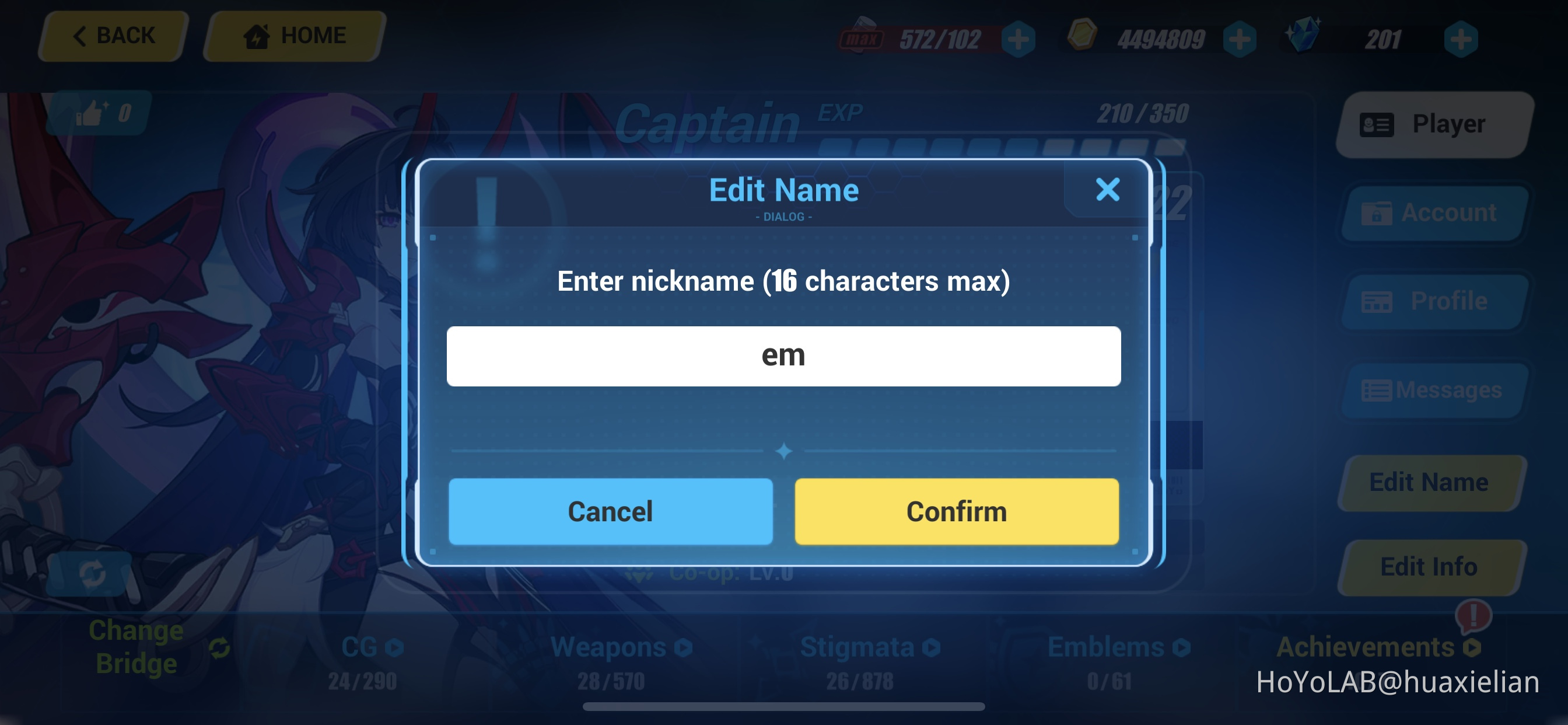 trouble changing name on honkai3rd Honkai Impact 3rd | HoYoLAB