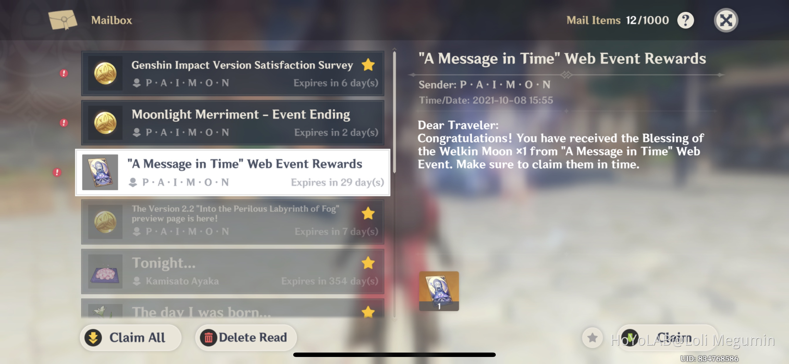 A message in time Genshin Impact | HoYoLAB