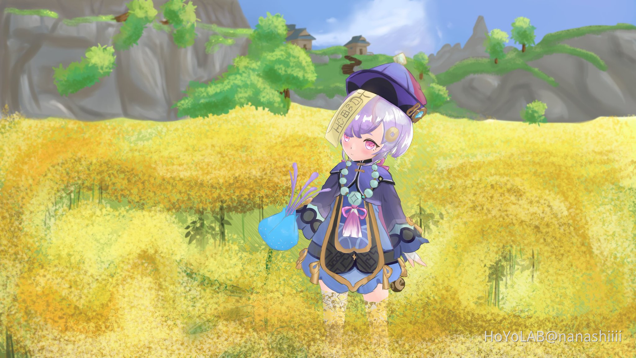 qiqi out gathering herbs Genshin Impact | HoYoLAB