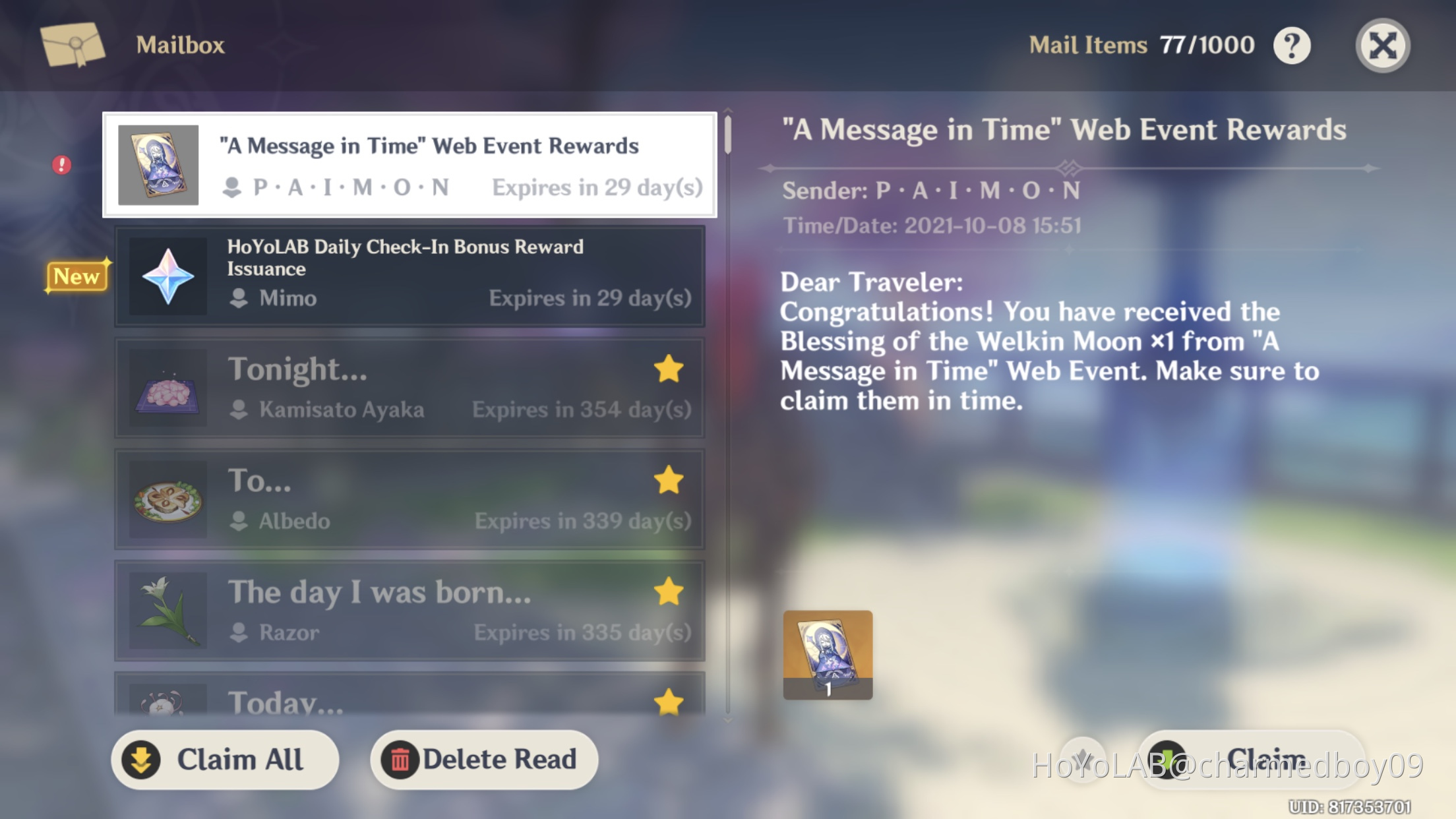 “A Message In Time” web event appreciation Genshin Impact | HoYoLAB