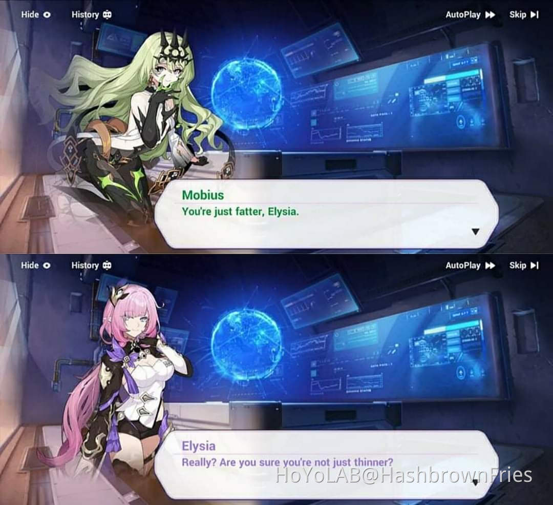 Just A Normal Day Of Mobius And Elysia Roasting Each Other Honkai